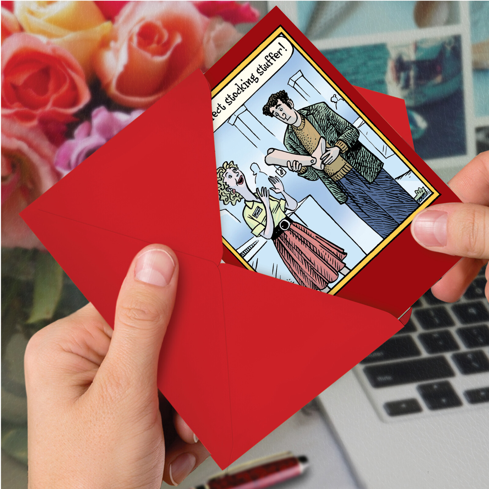 B5854 Set of 12 Perfect Stocking Stuffer Funny Christmas Cards ...