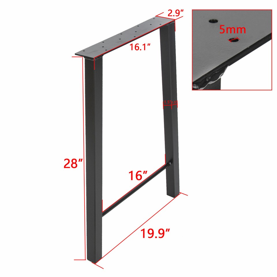 28" Metal Table Legs Trapezoid Coffee Table Legs Desk Legs Heavy Duty ...
