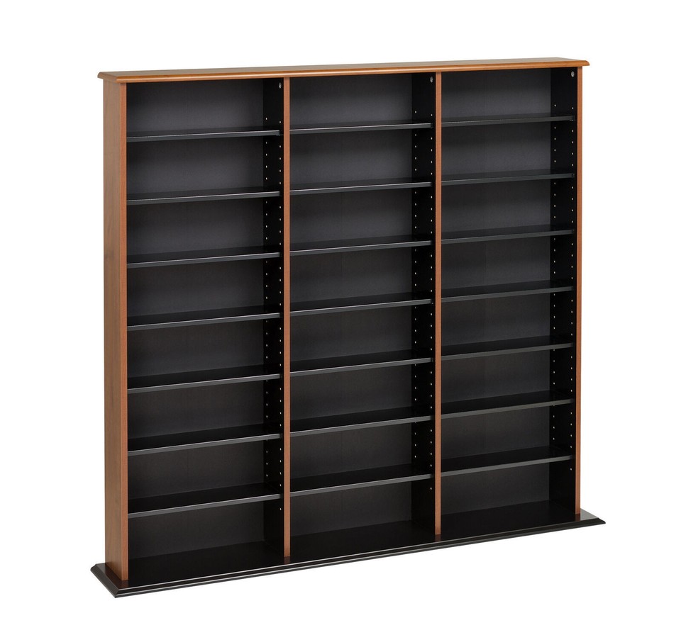 Multimedia Storage Shelf CD DVD Wall Width Audio Media Towers Organizer ...