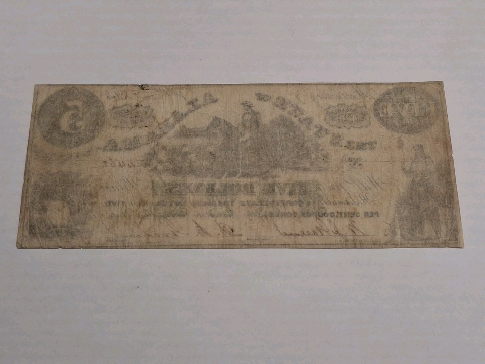 1862 The State of Alabama $5 Obsolete Confederate Treasury Note | eBay