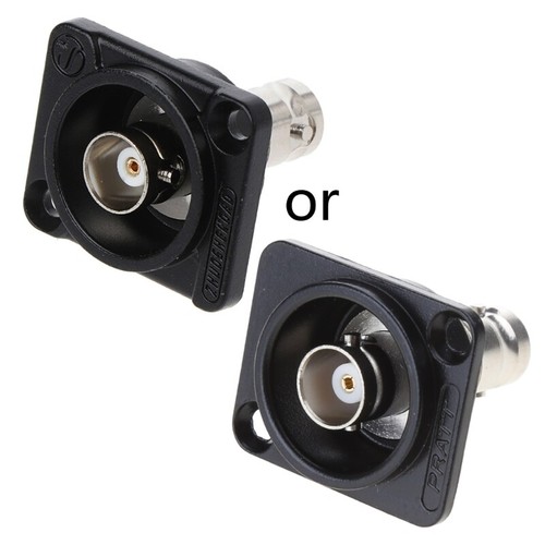 D-Type Double BNC Plug Connector Chassis Panel Mount Adapter o ...