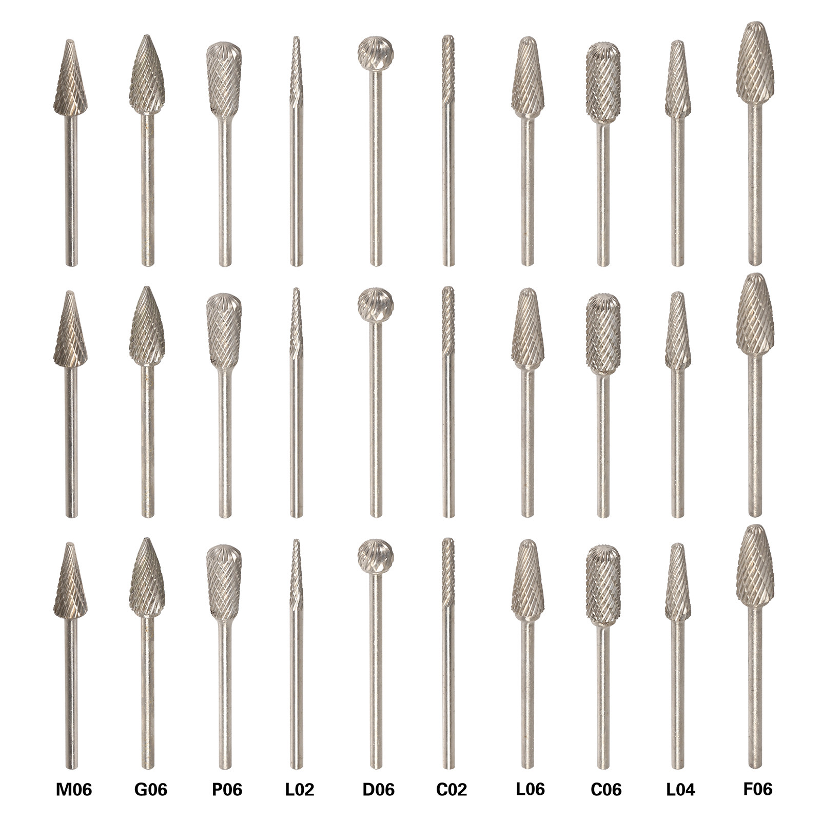Lab Polishing Bur Drills Tungsten Steel Carbide HP2.35MM Burs 10 Types ...