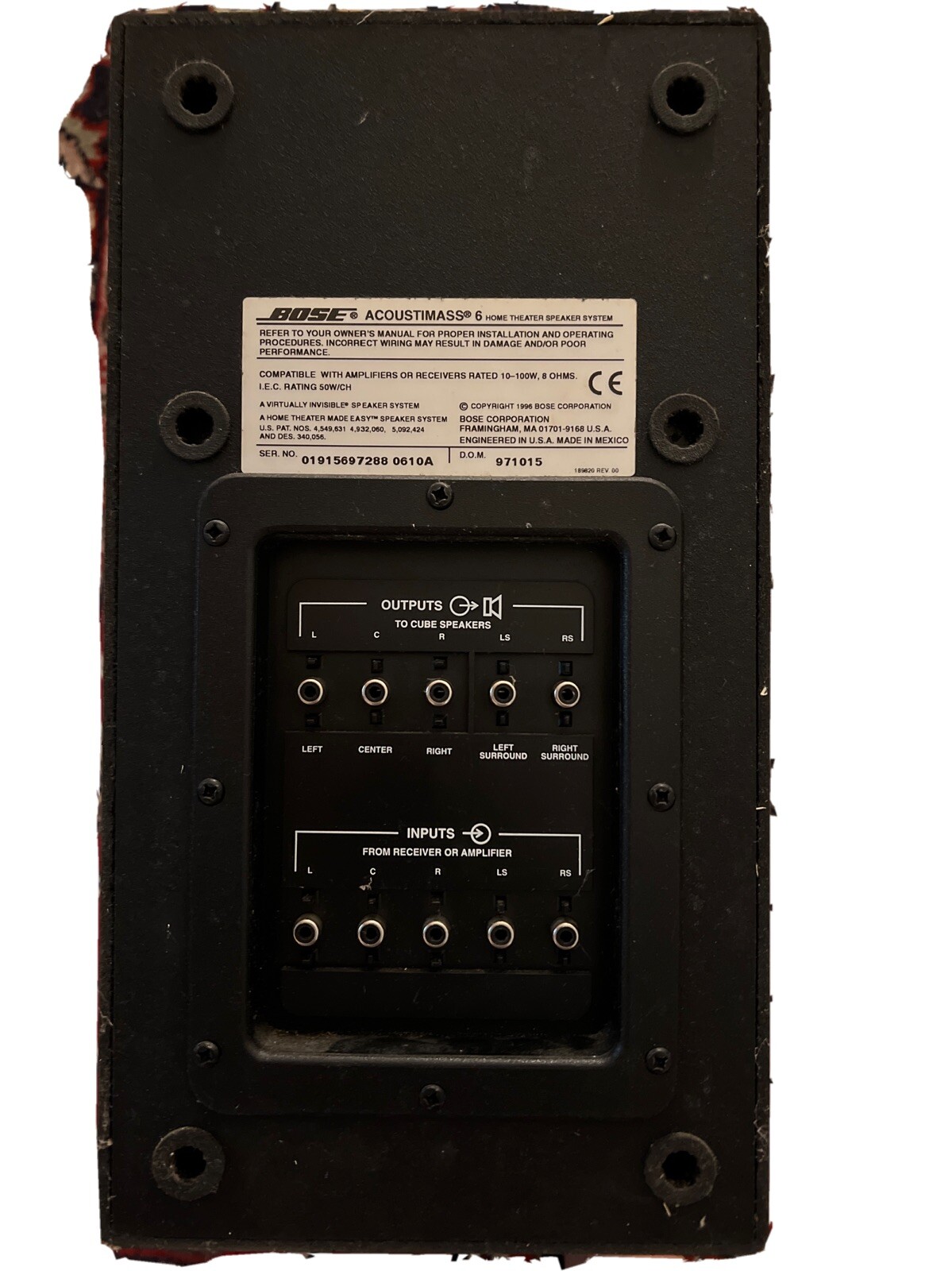 Bose Acoustimass 6 Series III Home Theater Speaker System | 5 Single ...