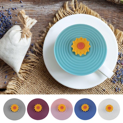 Mug Covers Tea Cover Sunflower Hot Cups Lids Coffee Mug Seal Lid Caps ...