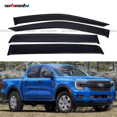 Window Visors For 2024-25 Ford Ranger SuperCrew Deflector Vent Shades ...