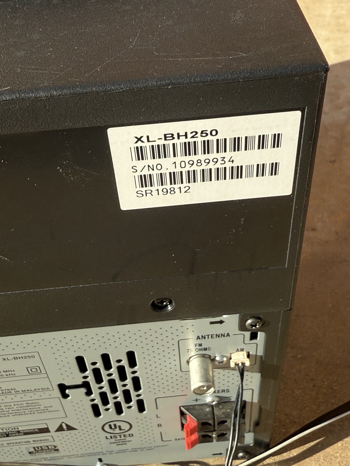 Sharp XL-BH250 5-Disc Micro Shelf Component System Bluetooth Main Unit ...