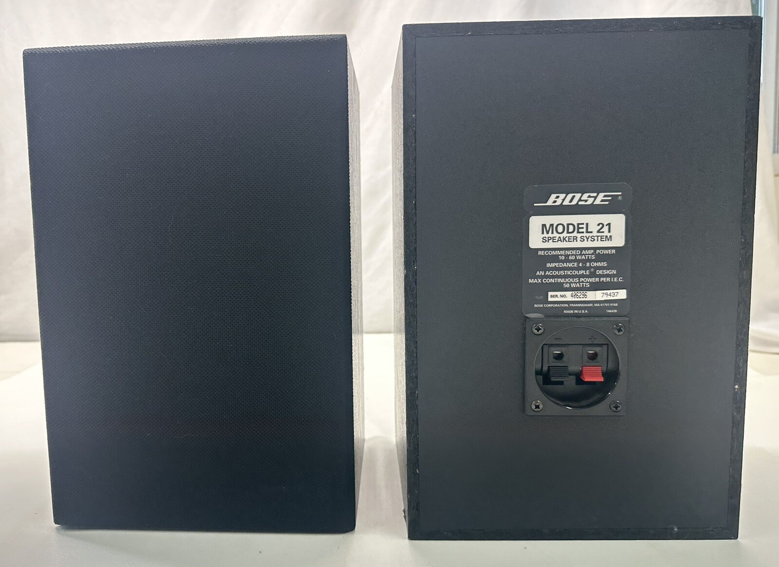 BOSE Model 21 Speaker System Surround Speakers Smooth Black Wood 50 ...