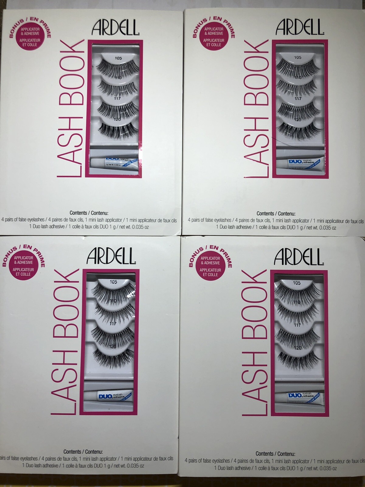 Ardell Lashbook Eyelashes Lot Of 4 Sets{LashBook Lashes}Total 16 Lashes ...
