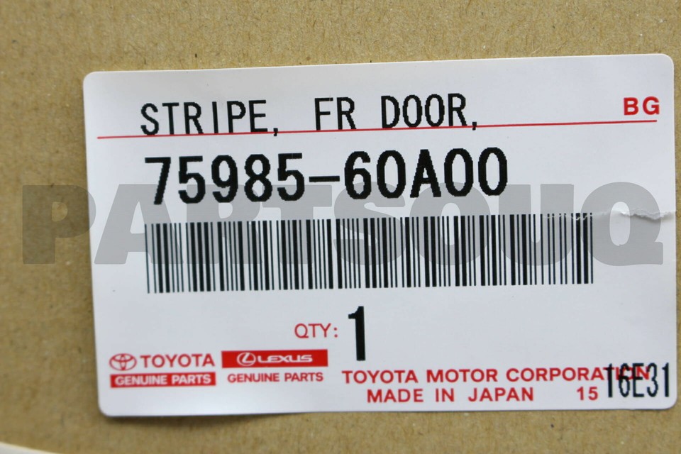 7598560A00 Genuine Toyota STRIPE FR DOOR 75985-60A00 | eBay