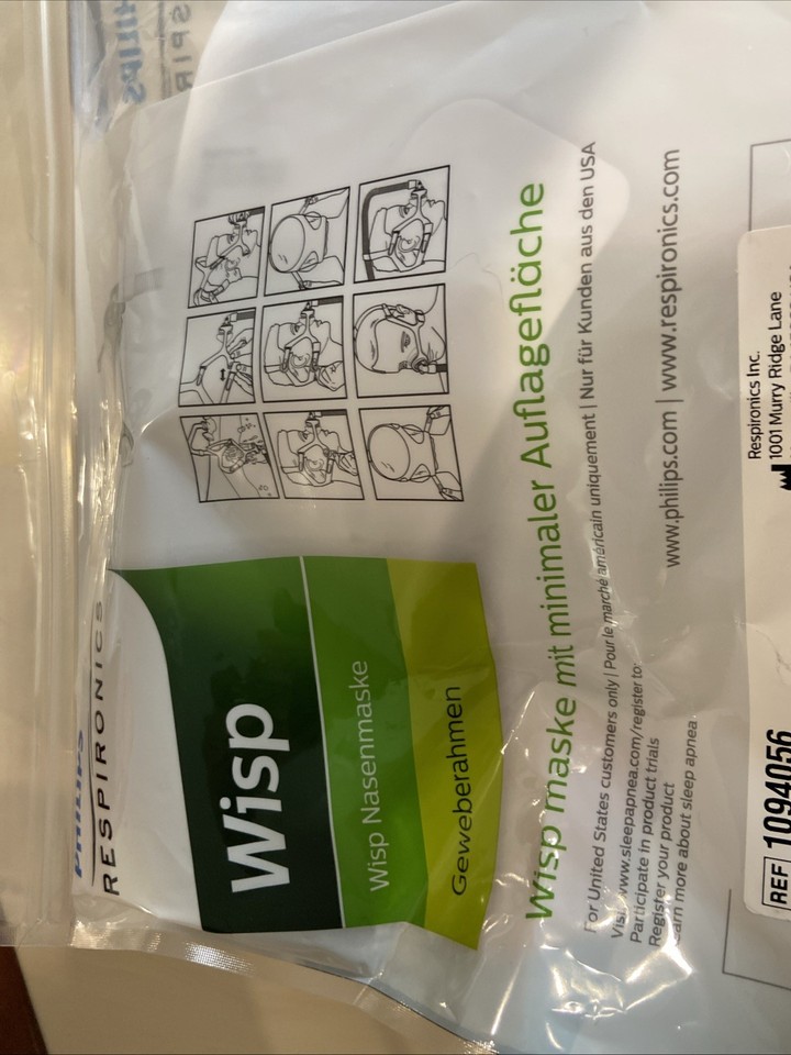 One Philips Respironics Wisp, Mask, Fabric Frame w/o HDGR 1094056 NIP | eBay