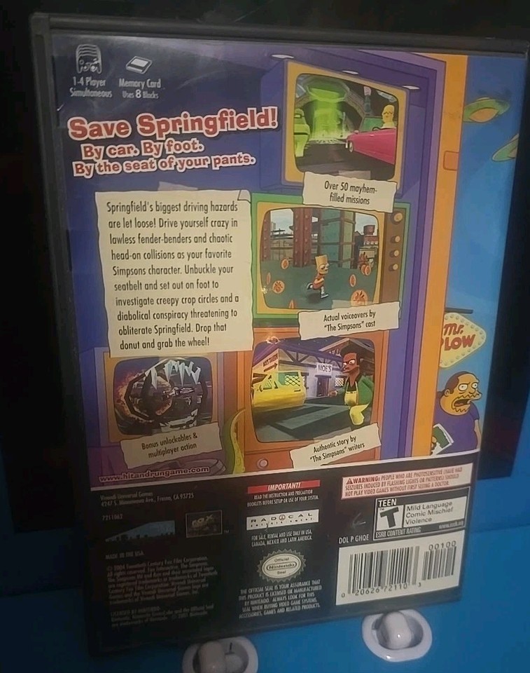 The Simpsons Hit & Run Nintendo GameCube Complete CIB Player's Choice ...