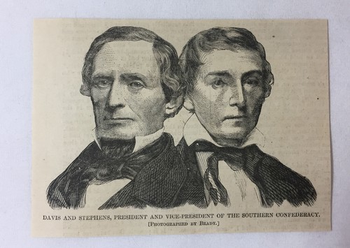 1861 magazine engraving ~ JEFFERSON DAVIS and ALEXANDER HAMILTON ...
