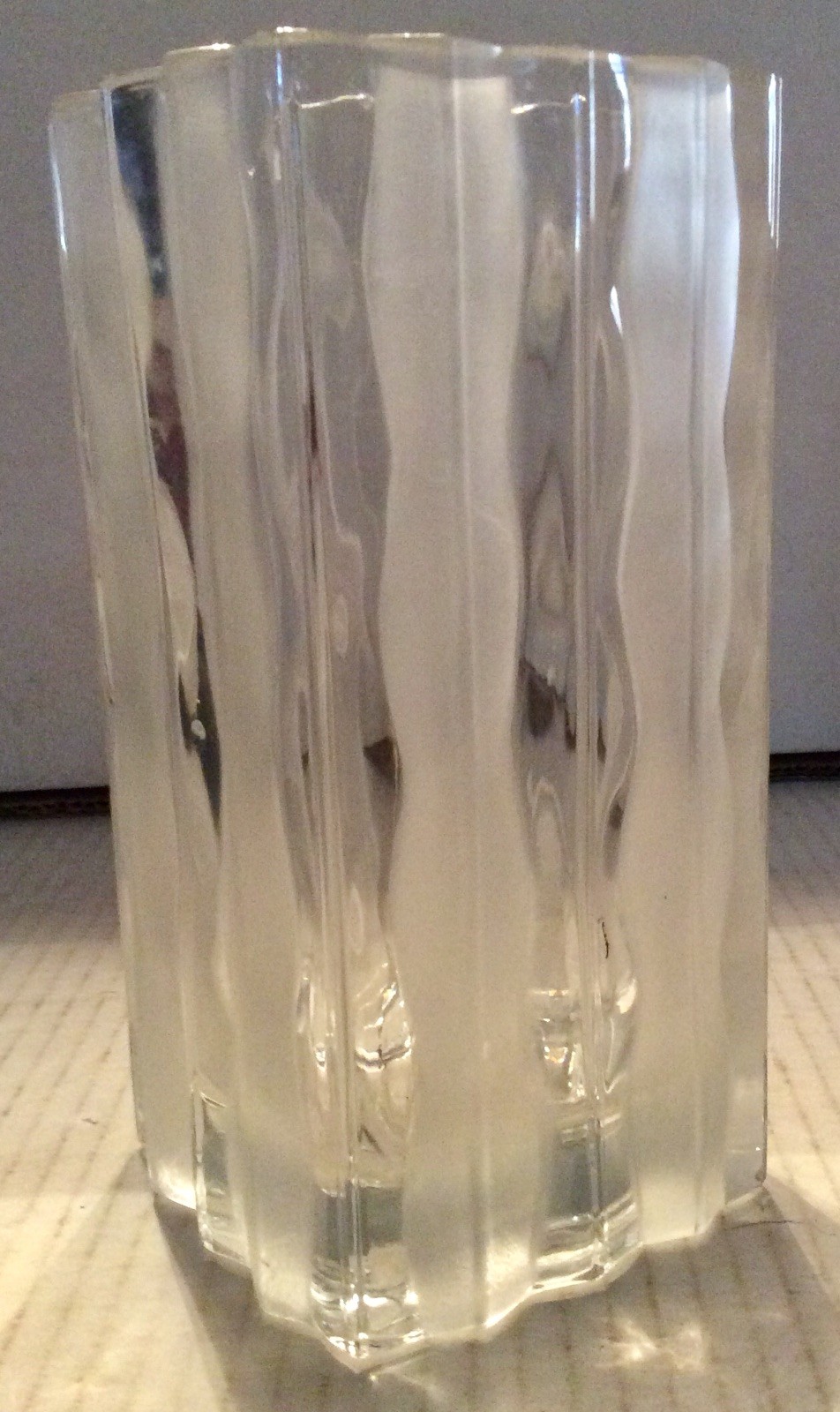 Vintage Studio Signed Nova LUAY Frosted Wavy Glass Vase 6.75” Beautiful Design | eBay