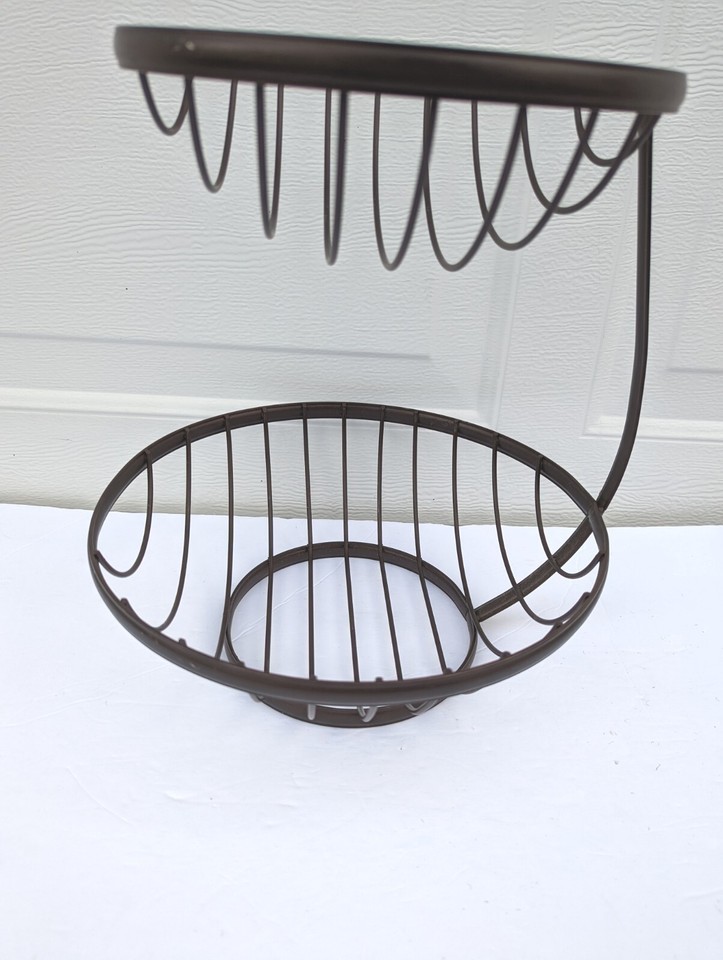 Spectrum Ashley 2 Tier Metal Fruit Vegetable Bowl Display Stand Bronze ...