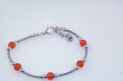 Carolyn Pollack Orange Stone Sterling Silver Tube 7.25" Bracelet | eBay