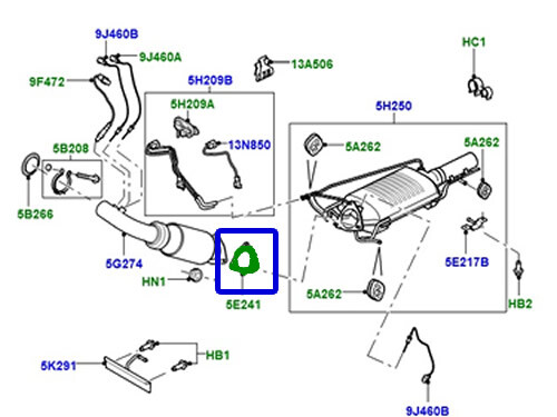 LAND ROVER FRONT EXHAUST MUFFLER GASKET LR2 LR4 LR3 RANGE ROVER ...