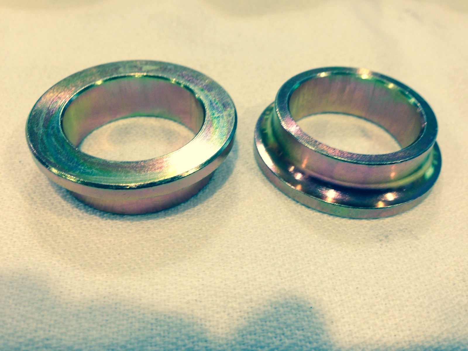 Set of (16) 1" x 7/16" Tall Zinc Coated Steel Spacer Heims, Heim Joint ...
