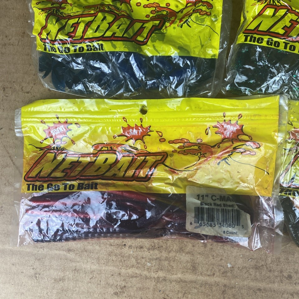 NetBait Worms Paca Craw 6 Packs Salt Fat Soft Bait Fishing Tackle Box ...