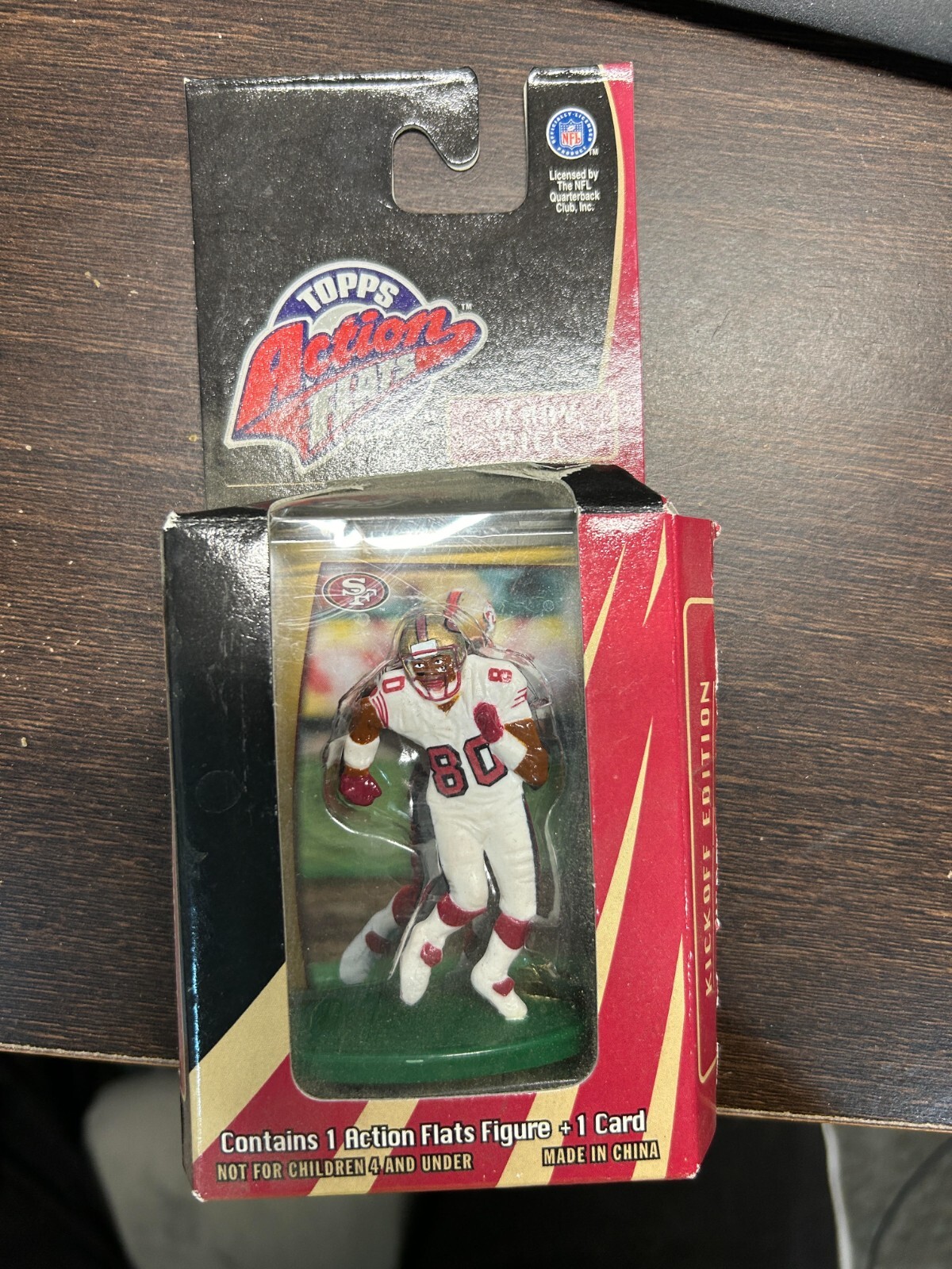 JERRY RICE 1998 TOPPS ACTION FLATS KICKOFF EDITION - 1 FIGURE + 1 CARD ...