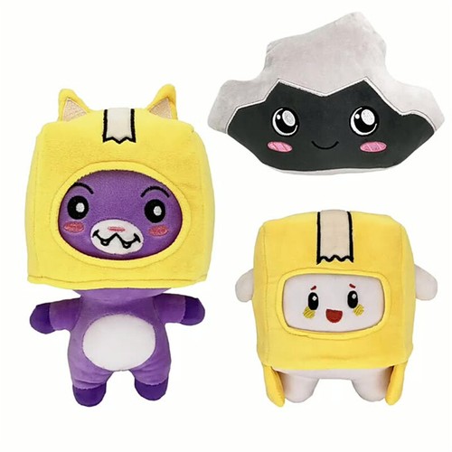 Lankybox BOXY + FOXY + ROCKY Plush Soft Stuffed Toy Kid Game Figure ...