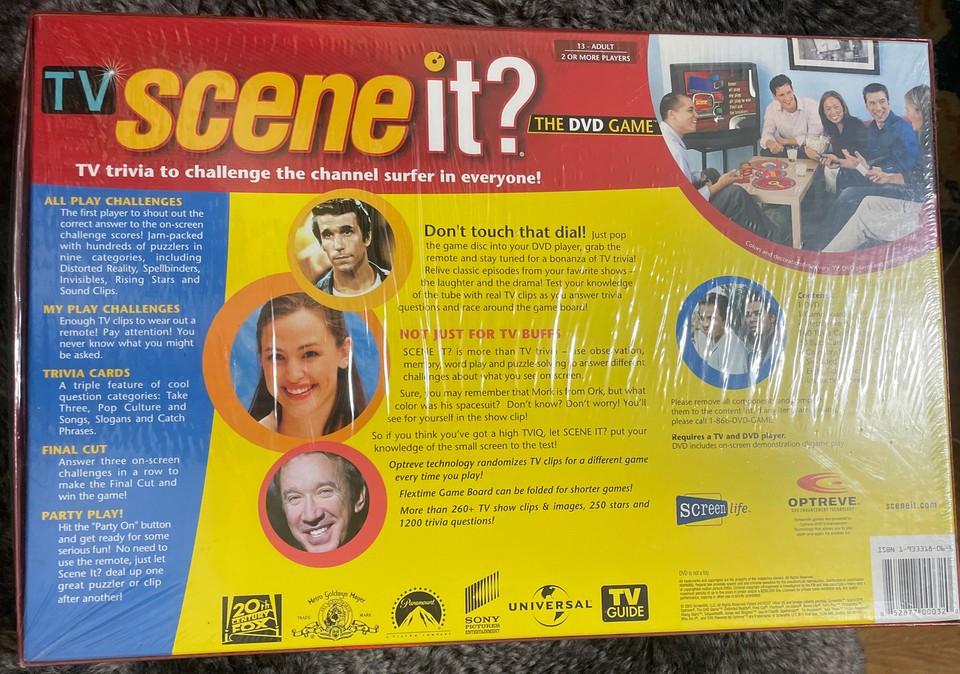New Sealed Mattel Scene It? TV Guide Screen Trivia DVD Board Game 2005 ...