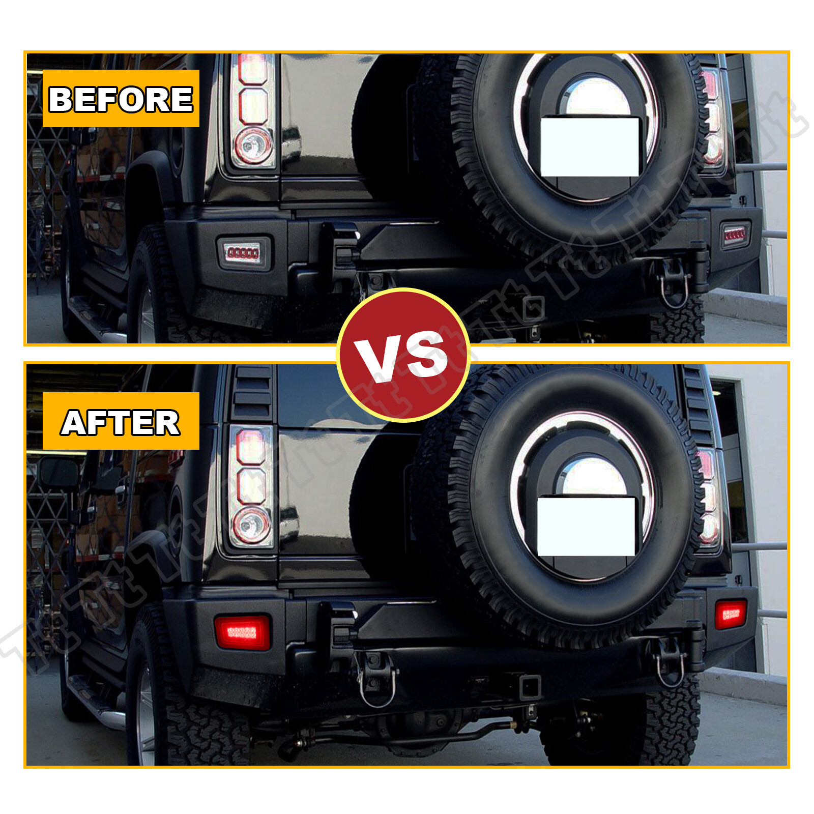 For 2005-09 Hummer H2 LED Rear Bumper Tail Lights Fog Turn Signal Break ...