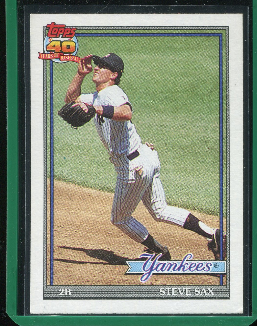 1991 Topps Baseball Steve Sax #290 40 Yrs of Baseball New York Yankees ...