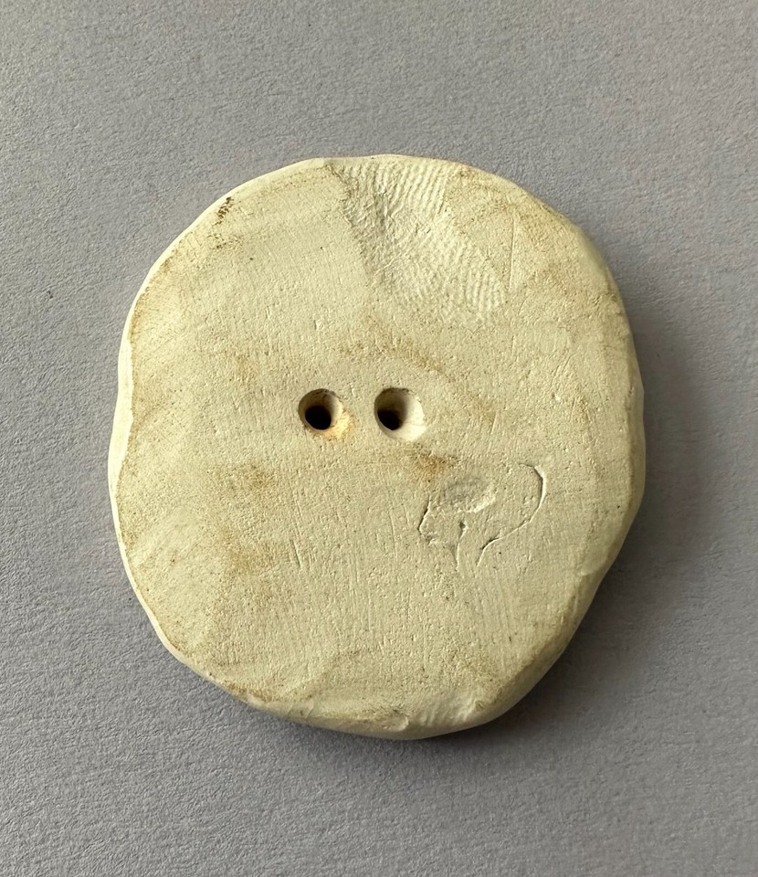 Vintage Extra Large Chalkware Plaster Studio Button, Circa 1940s-Woman ...