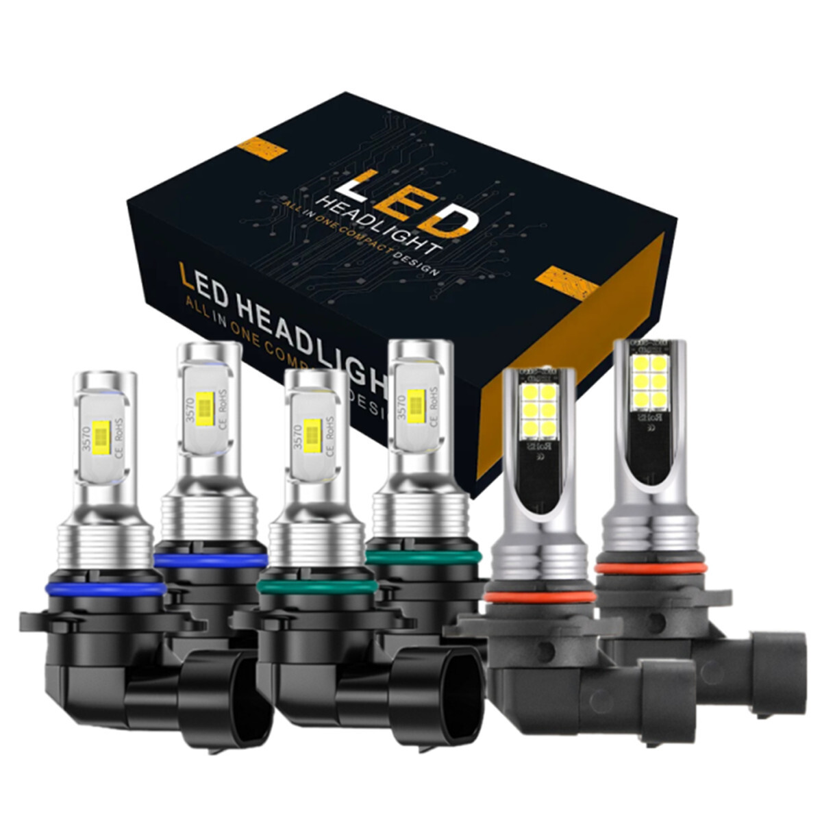 For Jeep Commander 2006-2010 6000K LED Headlight Hi/Lo + Fog Light ...