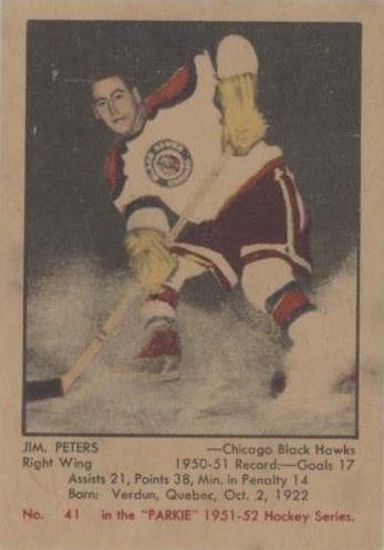 1951-52 Parkhurst - Jimmy Peters #41 (RC) for sale online | eBay