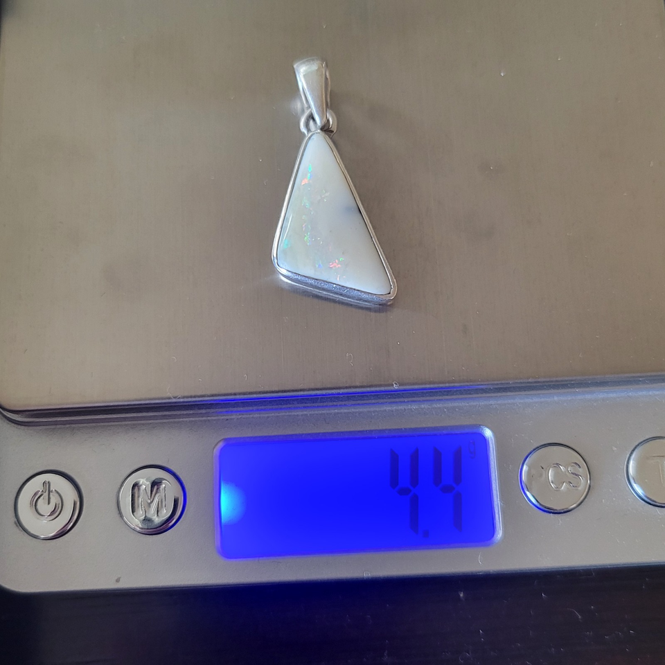 Colorful Polished Natural OPAL Stone Ster Silver Triangle Shape 1.5 ...