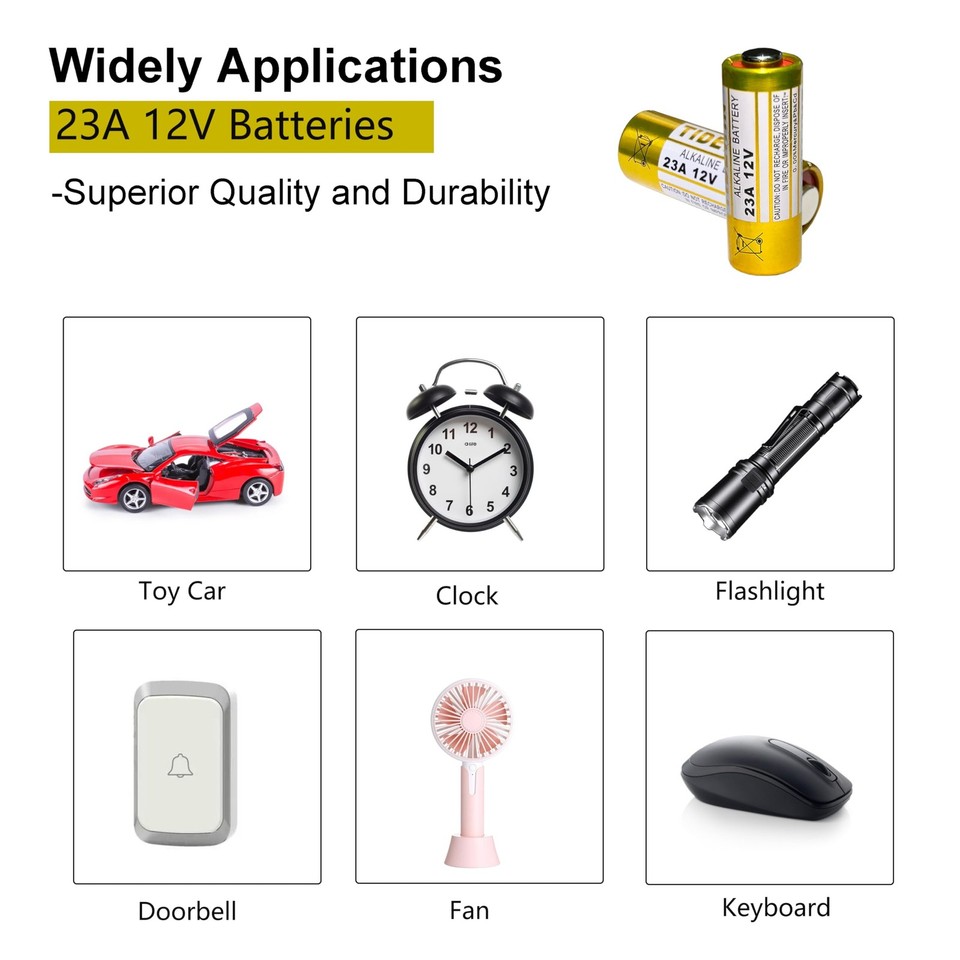 23A 12 Volt Battery A23 Battery- Long Lasting 23A 12V Batteries (5 Pack ...