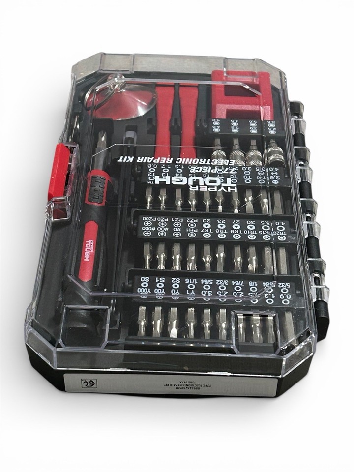 Hyper Tough 77-Piece Universal Electronic Repair Kit Tool Set for Cell ...