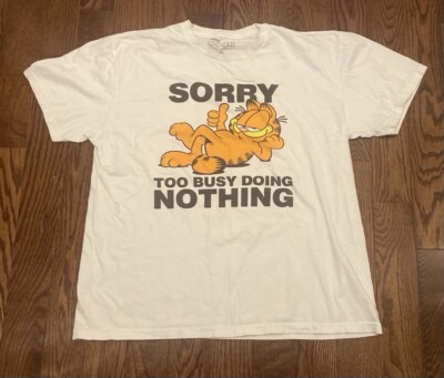 Garfield Adult XL Tee “ Sorry Too Busy Doing Nothing” | eBay