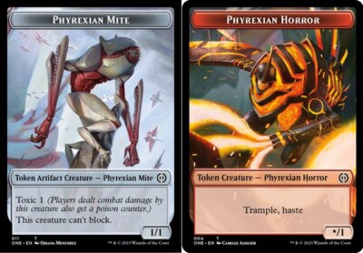 MTG Phyrexian Mite Token (011) // Phyrexian Horror Token (004) Double ...