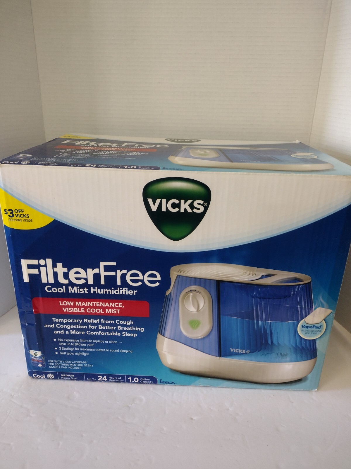 Vicks Filter Free Visible Cool Mist 1.0 Gallon Humidifier YS-871 New | eBay