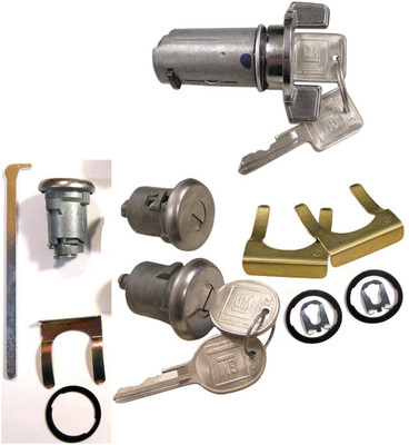 New GM OEM Chrome Ignition/Doors/Trunk Lock Key Cylinder Set With Keys ...