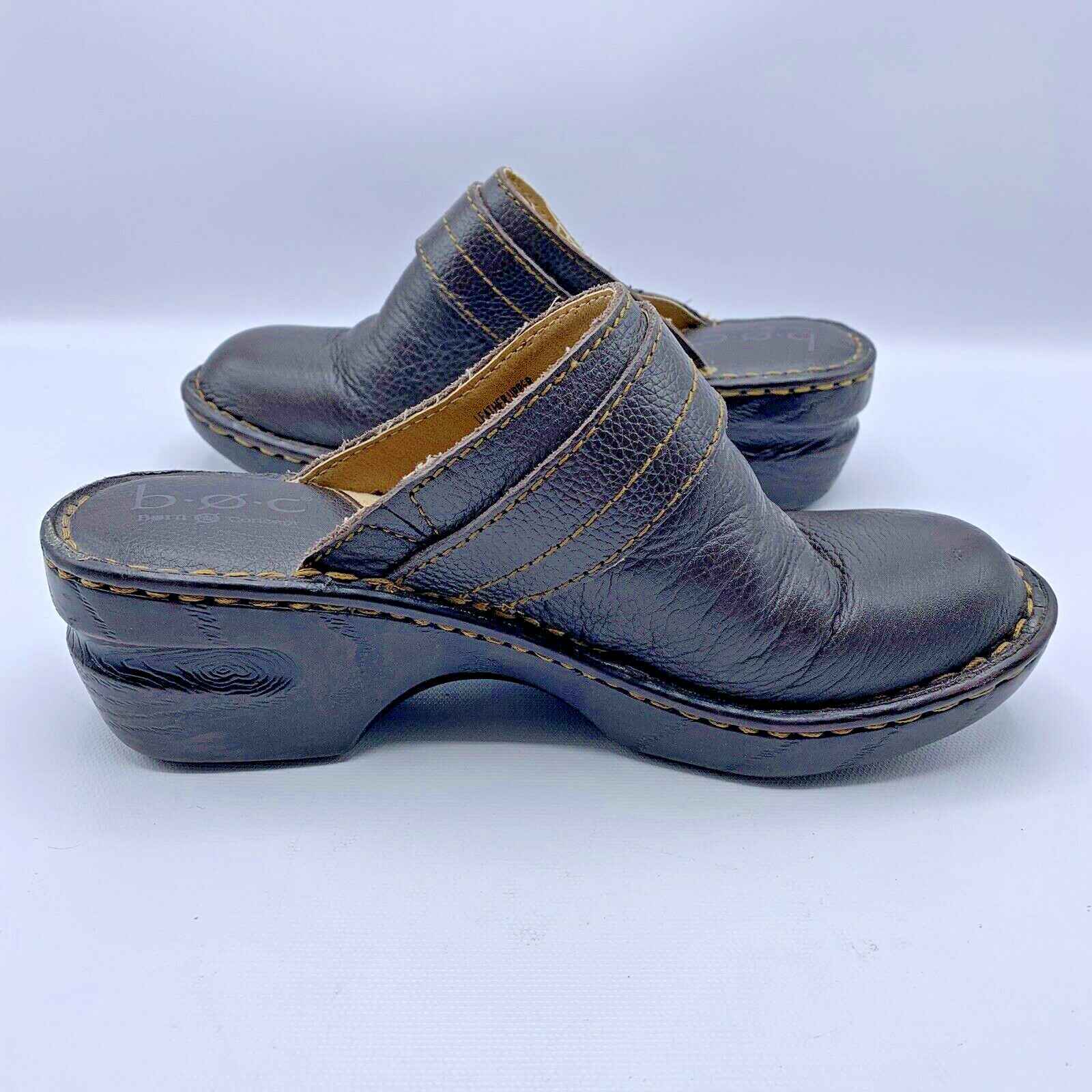 BOC Born Concept C31606 Women Brown Leather Slip On Clog Shoe Size 6 ...