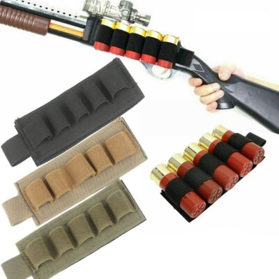 Tactical 5 Rounds 12 Gauge Shotgun Shell Pouch Card Strip Ammo ...