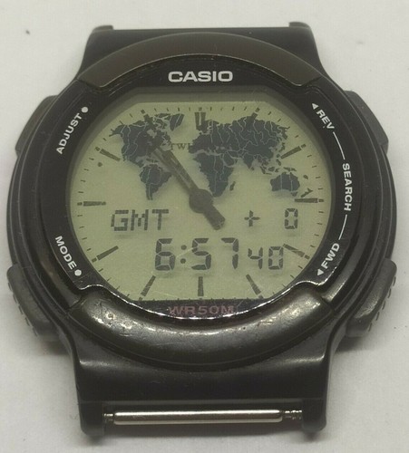 Vintage Retro - Casio ABX-53 Twincept Wrist Watch 1326 Data Bank World ...