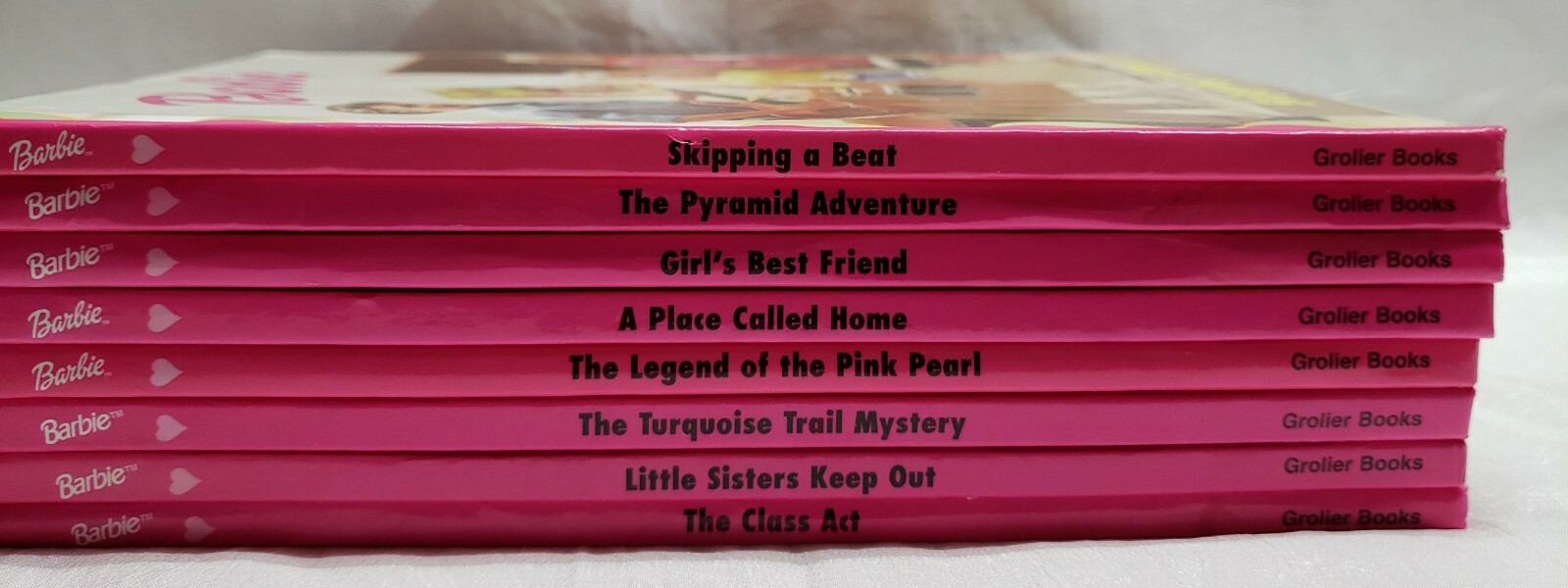 Lot Of 8 Mattel Barbie & Friends Book Club Hard Cover Barbie Grolier ...