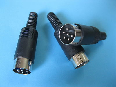 100 pcs Standard DIN Plug 6 Pin Male Connector with Plastic Handle New ...
