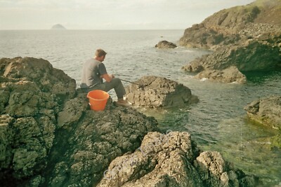 Photo 6x4 Fishing the "wrasse hole", Bennane Head Park End/NX0883 Sea ...