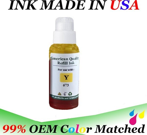 Vivid Colors Yellow Refill Ink Kit 70ml (non-OEM) 673 for L801 L800 ...
