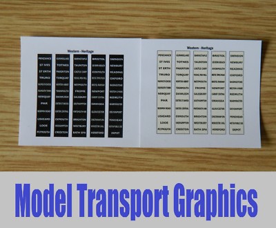 Western Region Heritage DMU Destination Blind Decals for Class 101 -127 ...