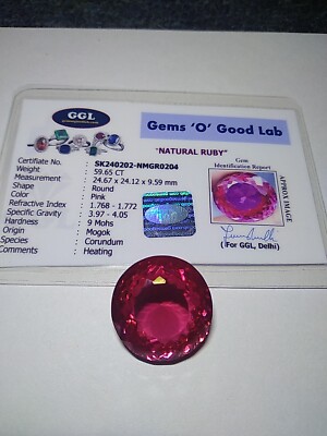 Natural Corundum Ruby,Pink,Round,59.65ct. | eBay Australia