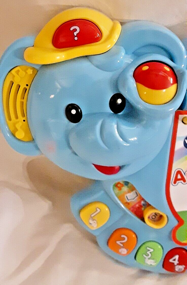Vtech Touch & Teach Elephant Blue Interactive Toy Numbers Letters Words ...
