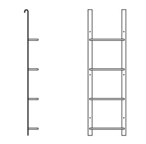 Window Well Supply Heavy-Duty Steel Window Well Ladder (4-Rung, Grey ...