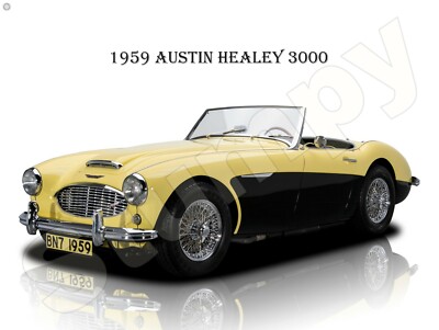 1959 Austin Healey 3000 Metal Sign 9" x 12" or 12" x 16" | eBay