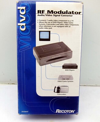 New Recoton DVD647 RF Modulator Audio / Video Signal Converter Video ...